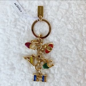 Coach | Accessories | Nwt Coach Mix Letters Bag Charm Key Fob Keychain ...